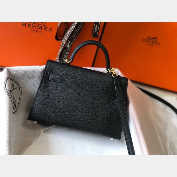 Hermes Mini Kelly Black Replica HandBolsa Epsom Leather – Replicas De ...