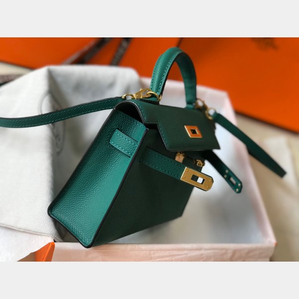 Hermes Mini Kelly Replica Army Green HandBolsa Epsom Leather – Replicas ...