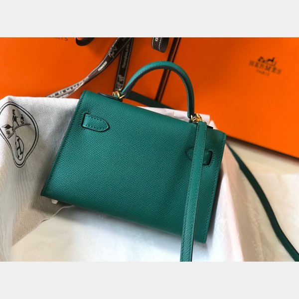 Hermes Mini Kelly Replica Army Green HandBolsa Epsom Leather – Replicas ...