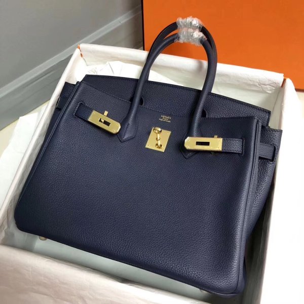 Hermes Birkin 35cm bolsos de cuero Togo azul oscuro – Replicas De ...