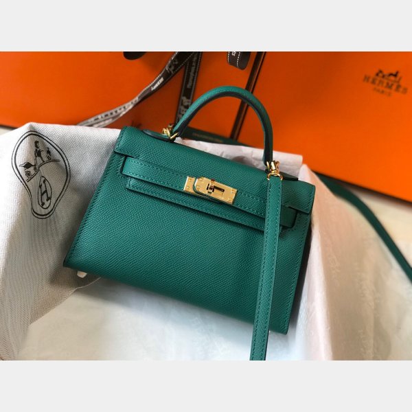 Hermes Mini Kelly Replica Army Green HandBolsa Epsom Leather – Replicas ...