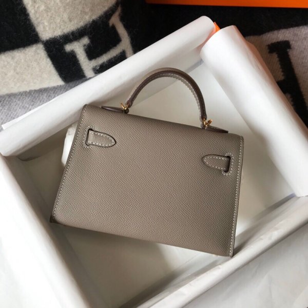 Réplicas AAA Hermes Mini Kelly Gray Bolsas – Replicas De Bolsos De Lujo ...