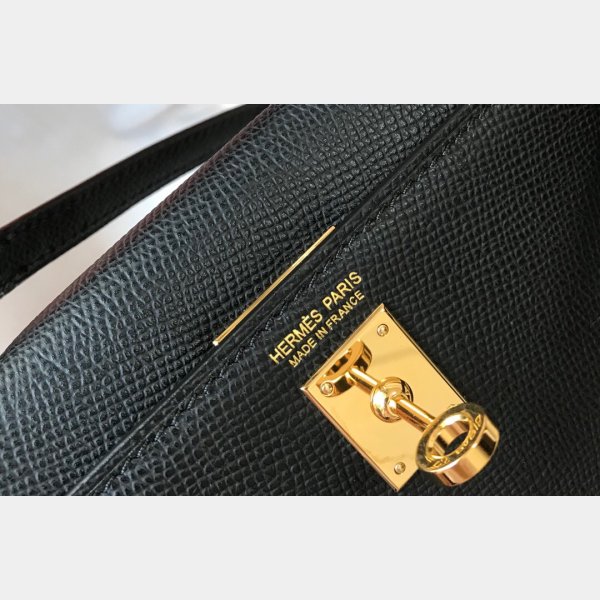 Hermes Mini Kelly Black Replica HandBolsa Epsom Leather – Replicas De ...