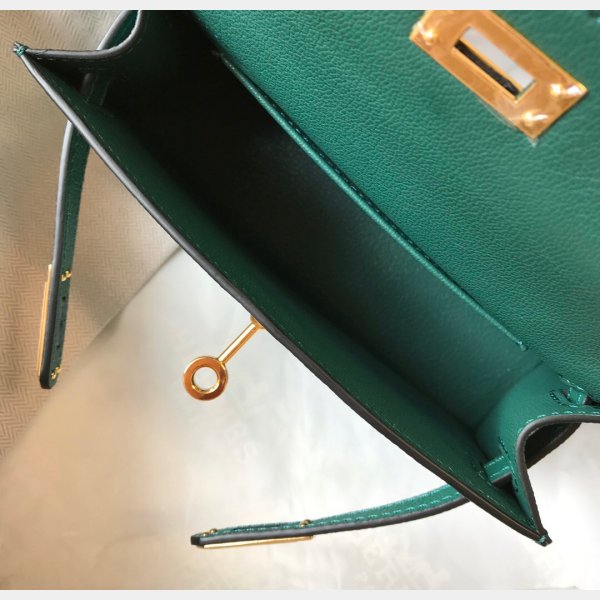 Hermes Mini Kelly Replica Army Green HandBolsa Epsom Leather – Replicas ...