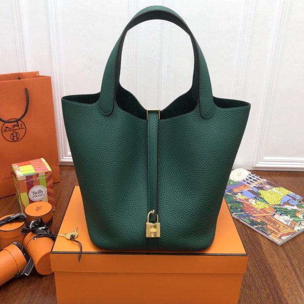 Bolsa de picotín verde oscuro en línea barata de Hermes – Replicas De ...